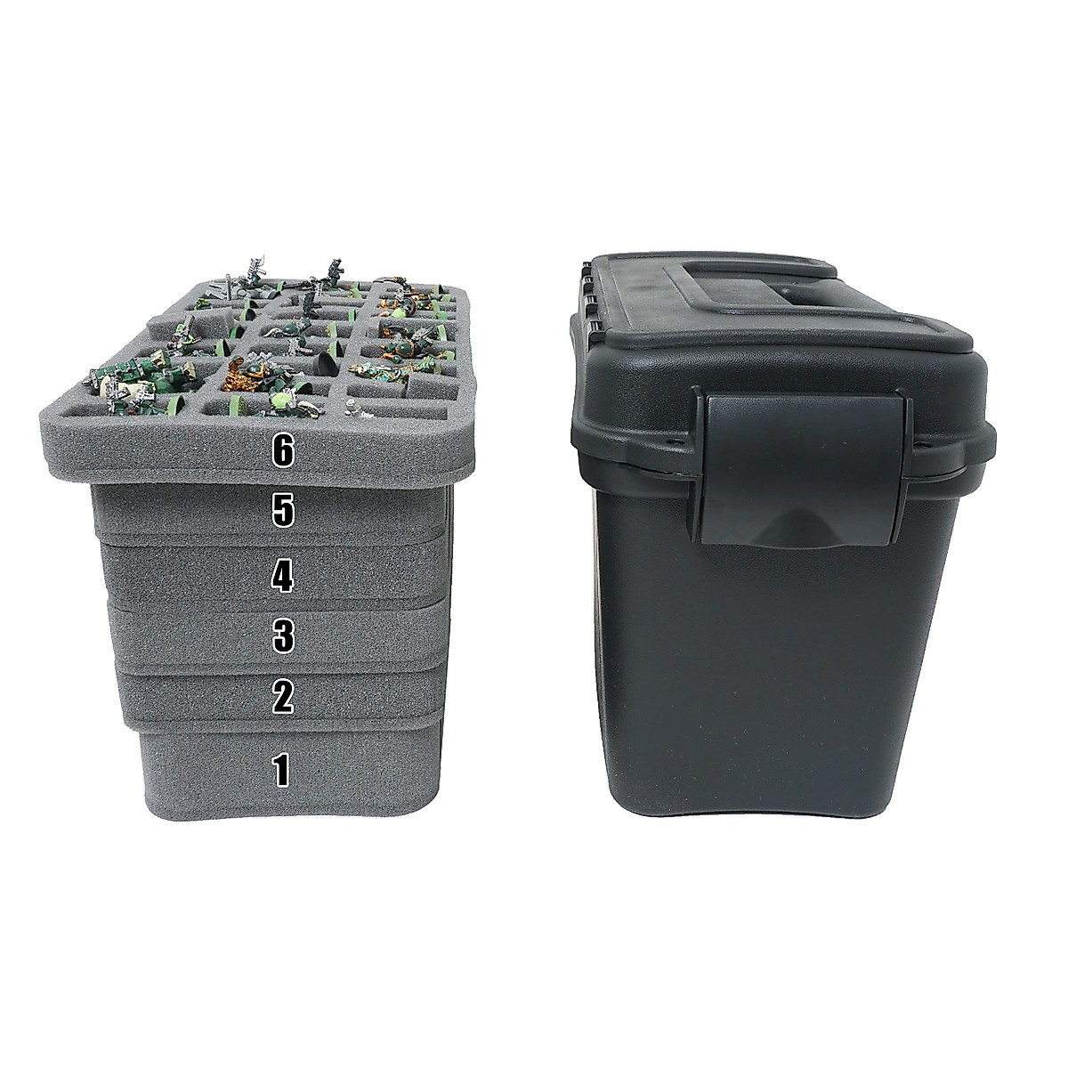 Case Club 123+ Miniature Figurine Hard Shell Carrying Case - Fits Warhammer 40k, DND, Battletech, Citadel & More! This Tabletop Army Travel & Storage Case Will Organize Your D&D and Warhammer 40k Set