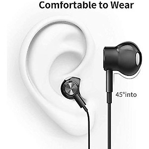 Urban Extreme USB Type C Earphones Stereo in-Ear Earbuds with Microphone and Volume Control Compatible with OnePlus 8 5G UW (Verizon) - Black (US Version with Warranty)