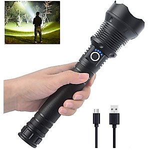 Alifa Rechargeable High Lumens Flashlight,990000 Lumens Led Flashlights,Super Bright XHP70.9 Waterproof Flashlight,3 Modes Lighting, Zoomable Flashlight for Outdoor Emergency
