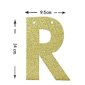 TENNYCHAOR Happy Anniversary Banner,Gold Glitter Heart Paper Sign Perfect for Wedding Anniversary Party Decorations.