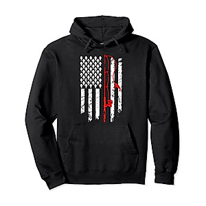 Vintage Fishing Hoodie American Flag Bass Fishing Hoodies Pullover Hoodie