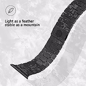 Haflyer Carbon Fiber Apple Watch Band Compatible with iWatch Series 1/2/3/4/5/6/7/8/SE/ULTRA, 49/45/44/42mm, with Buckle Quick Release (Erode)