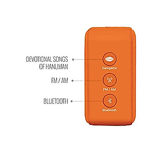 Saregama Carvaan Mini Hanuman - Music Player with Bluetooth/FM/AM/AUX (Devotional Orange)