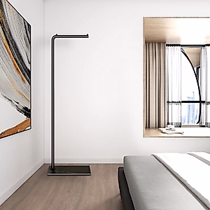 Aolohomy Metal Coat Rack, Modern Clothing Tree with Heavy-weight Slate Base, Small Coat Stand for Entryway/Bedroom/Hallway, Standing Plant Hanger, Matte Black