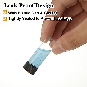 LDHHYH 100 Pack 4ml Clear Glass Vials with Black Plastic Screw Caps, Small Liquid Sample Glass Vial, Leak-Proof Glass Bottles for Essential Oil, Reagent, Seeds