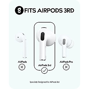 Gcioii 3 Pairs AirPods 3 Ear Covers [Fit in Case] Anti Slip Silicone Sport Ear Tips,Anti Scratches Accessories Compatible with Apple AirPods 3rd Generation (Translucent)