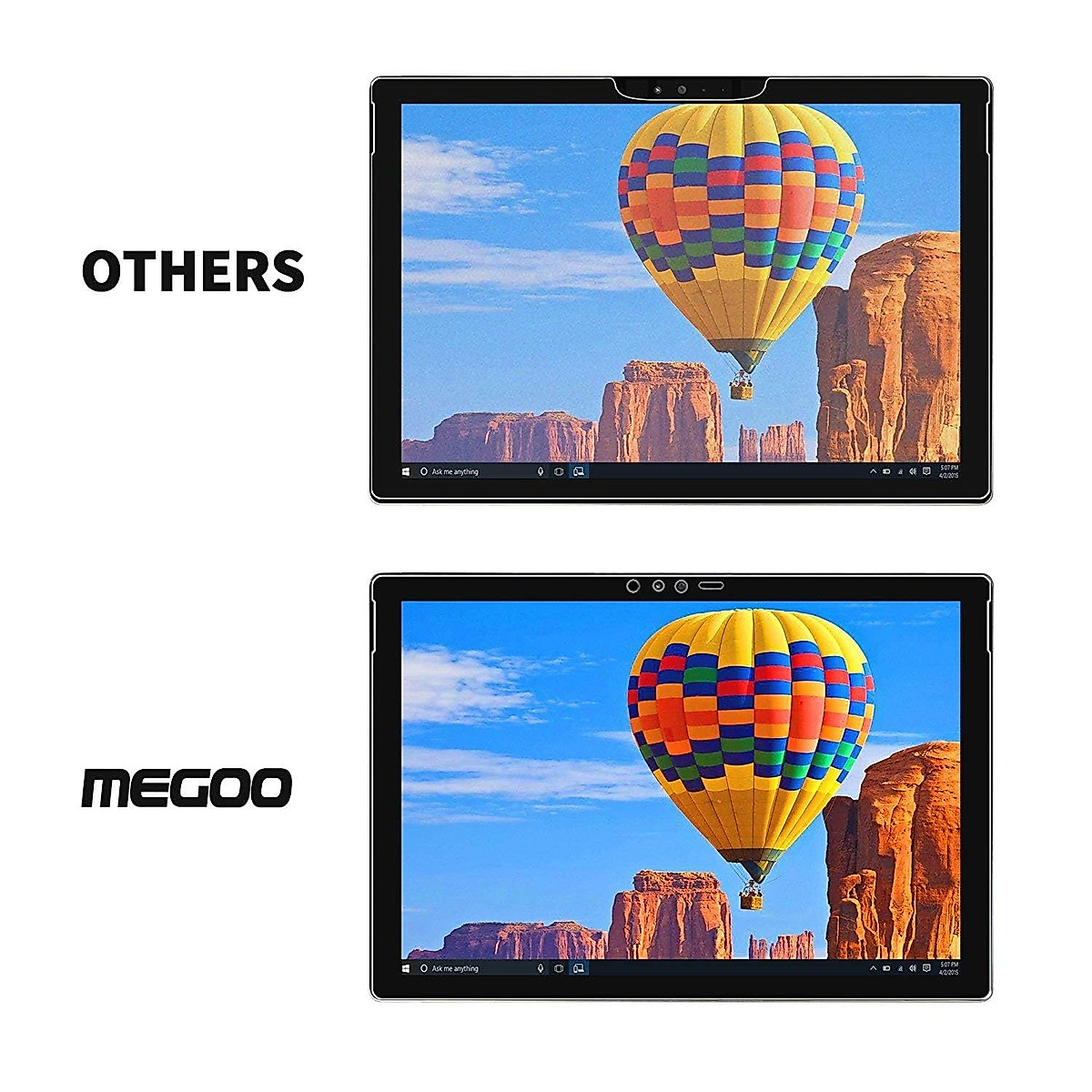 Megoo Screen Protector for Surface Pro 6 12.3 Inch,Tempered Glass/Easy Installation/Scratch resistant, Also Compatible for Microsoft Surface Pro 5 (2017) / Pro 4