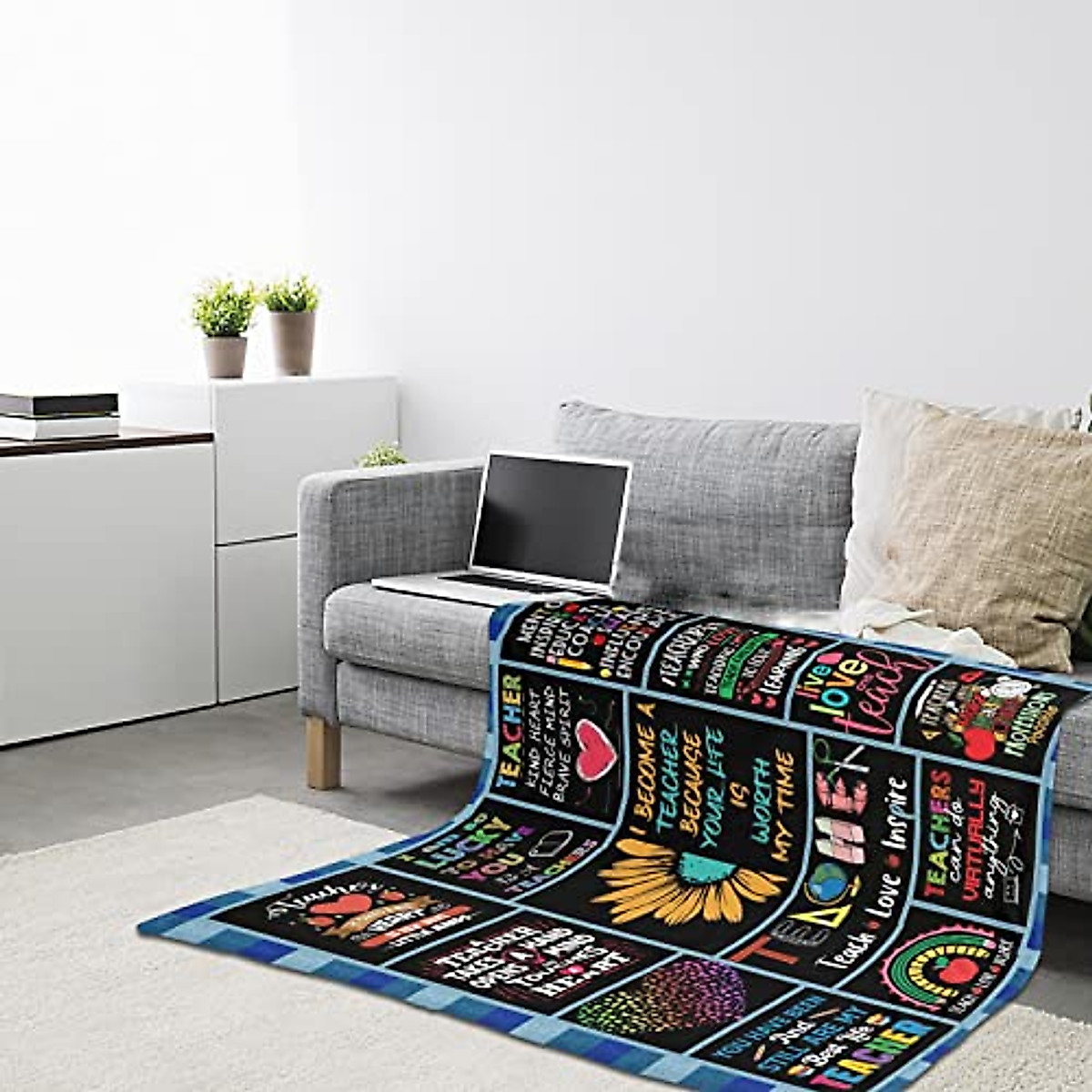 Teacher Gifts Blanket - Teacher Appreciation Gifts - Teacher Gifts for Women Men - Thank You for The Teacher Gift Idea - Best Teacher Gifts on Birthday Retirement Thanksgiving Teachers' Day 60"x50"