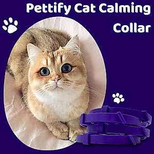 Pettify Calming Collar for Cats 4 Packs | 15 Inches Comfortable Cat Calming Collar | Long Lasting Cat pheromone Collar for Stress and Anxiety Relief, Strong Adjustable Breakaway Design