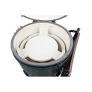 Ceramic Plate Setter Heat Deflector for Medium Big Green Egg Plate Setter Smoking Stone Pizza Stone ConvEGGtor Big Green Egg Accessories Heat Plate Replacement for Kamado Grill