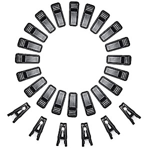 HOUSE DAY Plastic Hanger Clips, Strong Pinch Grip Clips for Use with Slim-line Clothes Hangers, Finger Clips (100Pcs Black)