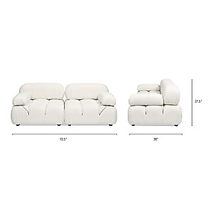 Jennifer Taylor Home Marcel 72.5" Bubble Modular Modern 2-Piece Loveseat Sofa
