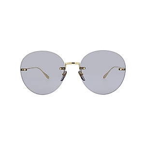 Gucci Round/Oval Sunglasses Gold Gold Violet Luxury Eyewear Made In Japan Metal Frame Designer Fashion for Everyday Luxury