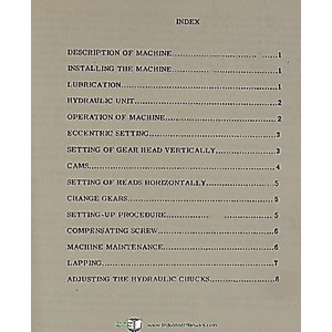 Gleason No. 17, Hypoid Lapper, Operations Manual