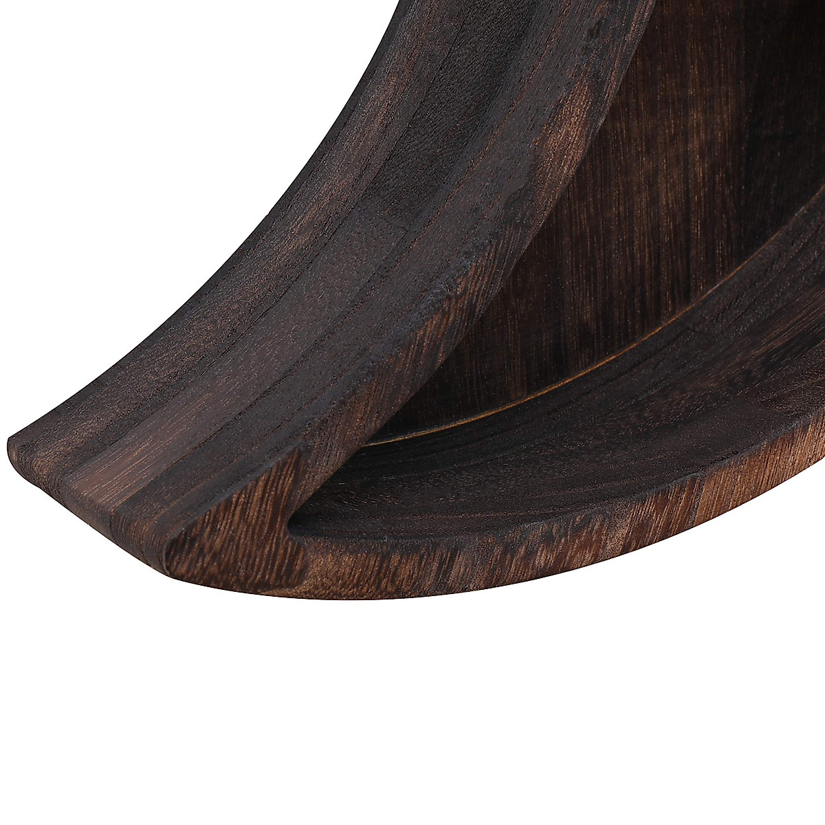 Wall Mounted Moon Shelf-Solid Wood Crystal Shelf，Distressed Antique Finished Storage Holder,Farmhouse Hanging Disaplay Shelves for Living Room,Bedroom(Burnt Color)