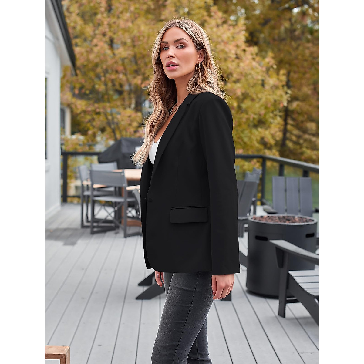 AUTOMET Womens Blazer Bussiness Casual Women Funeral Outfits Black Jacket Plus Size Lapel Work Clothes Sweater Blazer Dress Bussiness Causal Clothes Velvet Blazer