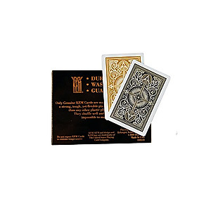 KEM Arrow Black and Gold, Bridge Size- Standard Index Playing Cards (Pack of 2), Arrow Black/Gold