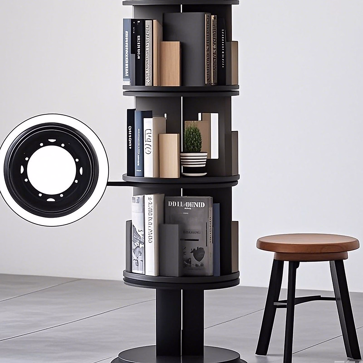 SEHOI 4 Pack 12 Inch Black Lazy Susan Hardware, 360°Rotating Swivel Plate, 5/16 inch Thick Ball Bearings Turntable Lazy Susan Base for Rotating Table, Display Plate, Serving Tray