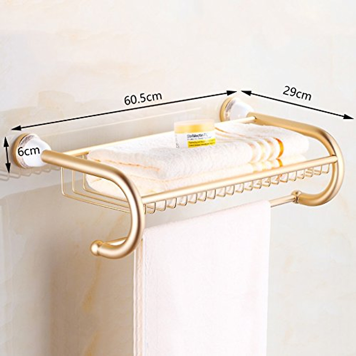 OMOONS European-Style Aluminum-Magnesium Alloy Towel Rack Wall Mounted Bathroom Fittings Towel Shelf/Gold
