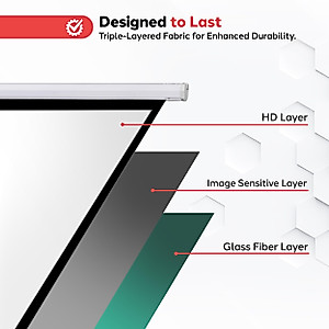 Pyle 72" Portable Motorized Matte White Projector Screen - Automatic Projection Display with Wall/Ceiling Mount, Remote and Case - for Home Movie Theater, Slide/Video Showing - PRJELMT76