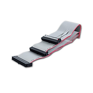 IAENCLOSURES.COM CAB-FDDS19-3H-2PK 20 inch Universal 34 pin Floppy Drive Ribbon Cable for 3.5 inch Floppy Disk Drive. (3) 34 Pin 2.54mm Pitch IDC Female Connectors. (2 Pack Version)