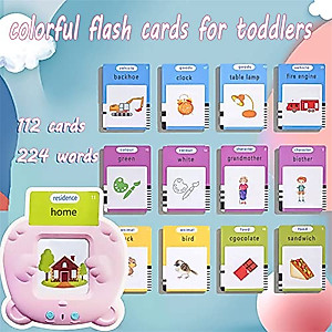 Talking Flash Cards for Toddlers 2-4 Years, Pocket Speech for Toddlers, 224 Sight Words Educational Learning Toys, Speech Therapy Toys for Toddlers, Kindergarten Preschool Gift for Kids Boys Girls