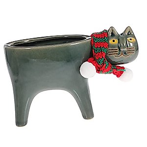 YARNOW with Other for Creative Porcelain Small Cactus Balcony Figures Garden Figurine Green Office Vase Collective Bonsai Planter Center Decorative Holder Shaped Kitten Supplies Cat Gift