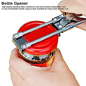 NorthEarth Can Opener, Adjustable Cap Opener, Manual Adjustable Stainless Steel Can Opener Bottle Jar Lid Gripper Kitchen Tool with Smooth Edge for Can/Jar/Bottle, Gripper Jar Opener
