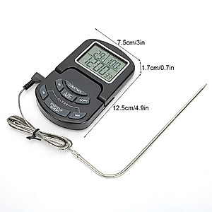 Okuyonic Probe Digital Durable Highly Accurate Cooking Timer Kitchen for Home, Digital Meat Food Thermometer, Kitchen Cooking Thermometer with Timer for Cooking