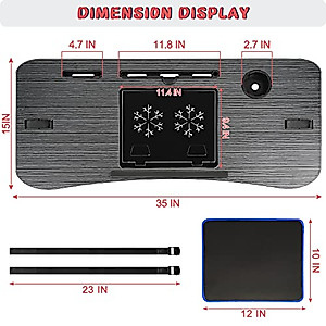 Natheeph Treadmill Desk Attachment Treadmill Laptop Holder Height Multi-Stage Adjustable Treadmill Desk for Notebooks, Tablets, Laptops, and More, with Non-Slip Pads and Nylon Strap (Adjustable Grey)