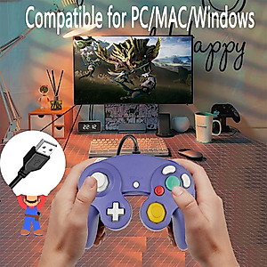 Reiso Classic NGC Wired USB Controller for Windows PC MAC (Purple)