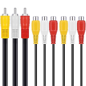 BronaGrand 3 RCA Male Jack to 6 RCA Female Plug Splitter Audio Video Av Adapter Cable 12inch