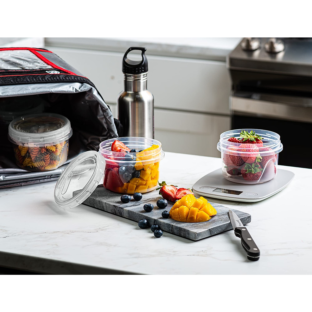 Elegant Disposables (16 Ounce 20 Pack) Clear Twist cap ContainersWith Screw on Lids Twist Top Food Storage Freezer Containers