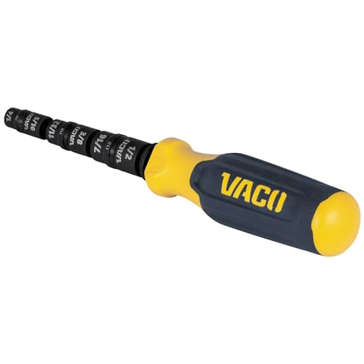 VACO VAC1070 Impact Driver, 7-in-1 SAE Multi-Bit Impact Flip Socket with Handle, 6 Easy-to-Identify Hex Driver Sizes and 1/4-Inch Bit Holder