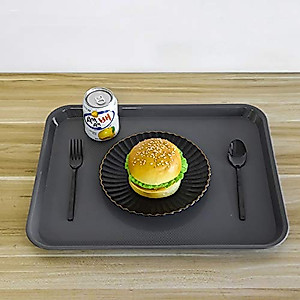 Waikhomes 6 Packs Fast Food Serving Tray, Plastic Breakfast Serving Trays, Rectangle Non Slip Tray