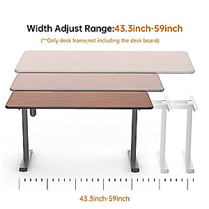 Velosan Standing Desk Frame, Electric Stand Up Desk Frame, Height Adjustable Electric Standing Desk Frame with LCD Touch Screen, Adjustable Height Desk Frame for Home & Office Table (Frame Only)