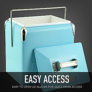 Permasteel PS-205-14QT Turq-AM 14 Quart Portable Picnic Cooler, Turquoise