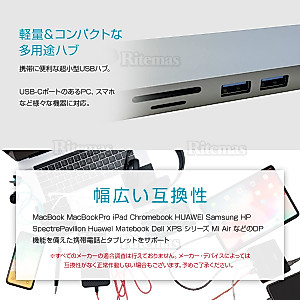 USB C Hub, 9-in-1 USB C Adapter with 4K USB C to HDMI, VGA, Gigabit Ethernet, 100W PD, 2 USB-A 5 Gbps, MicroSD/SD Card Reader, USB C Dock for Most Type-C Devices