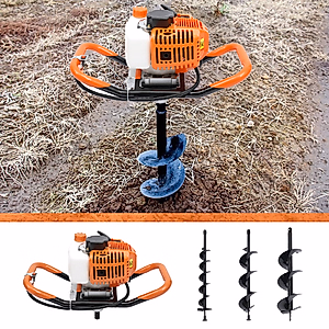 DYRABREST 52cc Gas Powered Earth Auger Post Hole Digger Borer Fence Ground Drill 4inch / 6inch / 8inch Bits