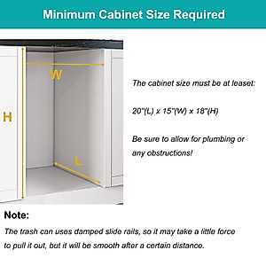 Nisorpa 40 Liter / 10.6 Gallon Dual Pull Out Trash Cans Under Cabinet Counter/Sink with Lid - Commercial Garbage Can Recycling Container Kitchen Waste Bins - Soft-Close Slides Out & Fixable Base, Gray