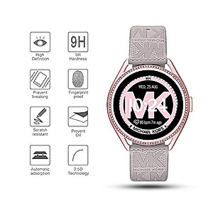 Suoman 3-Pack for Michael Kors Women's MKGO Gen 5E 43mm Screen Protector Tempered Glass for MK MKGO Gen 5E 43mm [2.5D 9H Hardness] [Anti-Scratch]