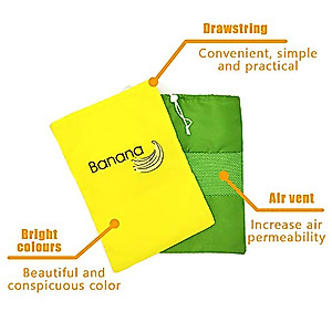 DE Reusable Produce Bags ，Includes Banana Bag and Lettuce Bag，Keep it Longer Up To 2 Weeks Stop Food Waste