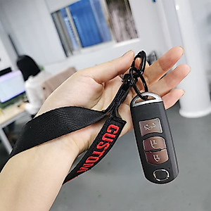 Uayma Keychain Wristlet Lanyard embroidery, personalized lanyard keychain for women and men travel, Nylon belt lanyard for car keys (Triangle Hook)