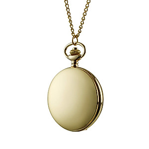 I-MART Smooth Vintage Pocket Watch with Chain (Gold)