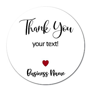 Personalized Thank You Stickers - Set of 80 Custom Thank You for Your Order Stickers, Self Adhesive Flat Sheet 1.5 Inch Round Labels for Small Business Packaging (Thank You)