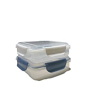 Reusable Sandwich Container, Plastic food storage with Snap-Off, Leak-Proof Lid: 1 Pack