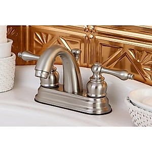 Elements of Design EB5618AL Chicago 4" Centerset Lavatory Faucet with Retail Pop-Up, 3-5/8" in Spout Reach, Brushed Nickel