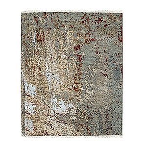 EORC KA1003GY8X10 Hand-Knotted Wool Galaxy Rug, 8'2 x 9'10, Gray