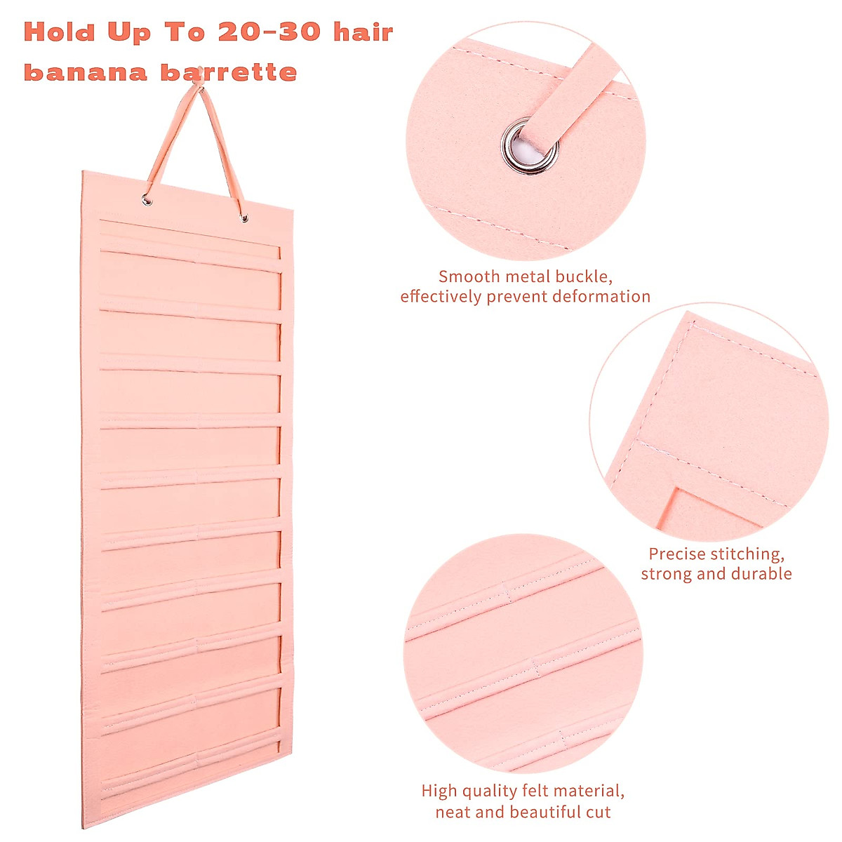 Bow Holder for Girls Hair Bows Large Bow Holder Hair Bow Organizer Claw Clip Organizer Hair Clip Organizer Bow Hanger for Girls Hair Bows Hair Bow Holder for Wall, Door, Closet (Pink-A)