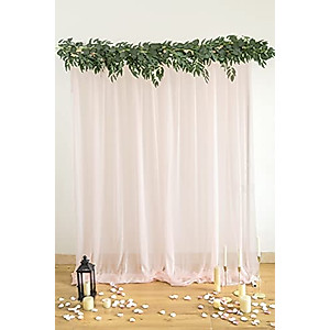 Lookein Blush Wedding Backdrop Wrinkle-Free White Sheer Backdrop Curtains 10ft x 10ft Chiffon Fabric Drapes for Wedding Ceremony Arch Party Stage Decoration